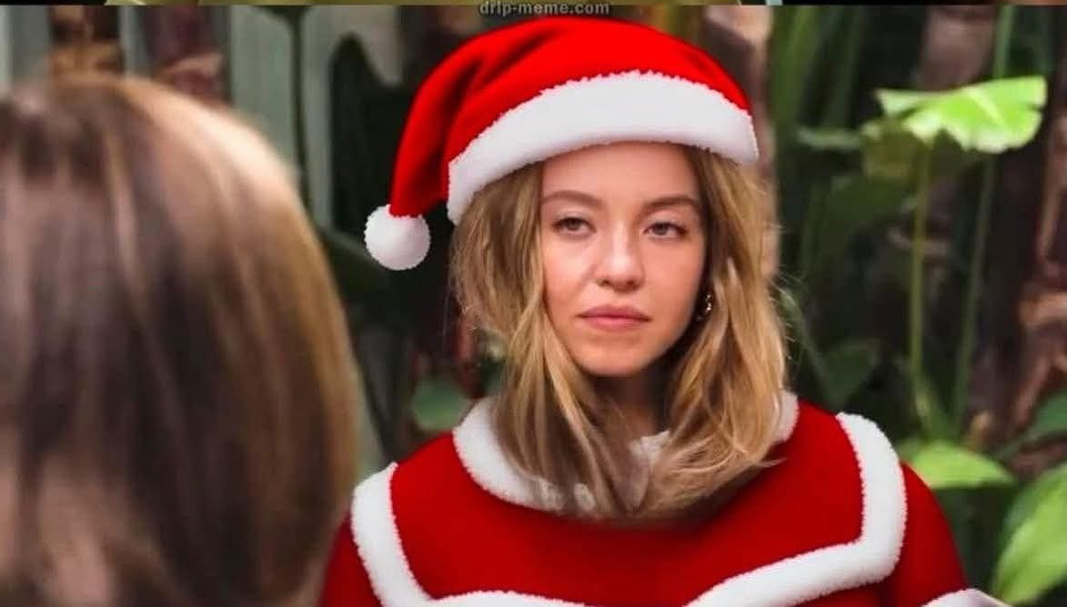 Sydney%20Sweeney%20Merry%20Christmas%20Meme%20Template | Free Meme ...