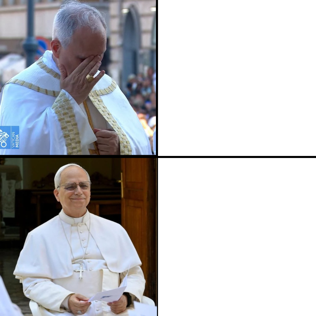 Pope Leo Drake Meme Template | Memes.co.in